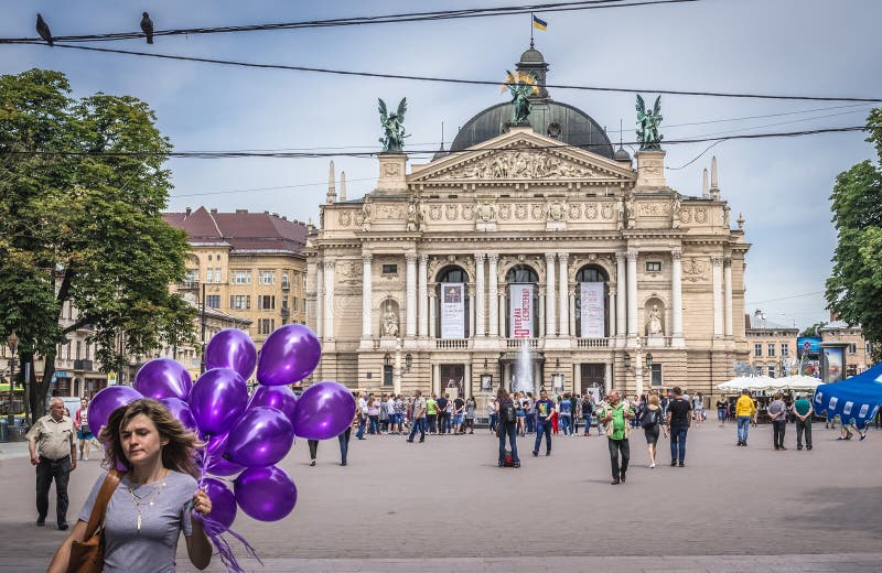 Opera in LVIV, UKRAINE editorial stock image. Image of viennese - 25695799