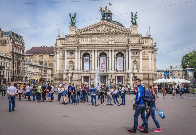 Opera in LVIV, UKRAINE editorial stock image. Image of viennese - 25695799