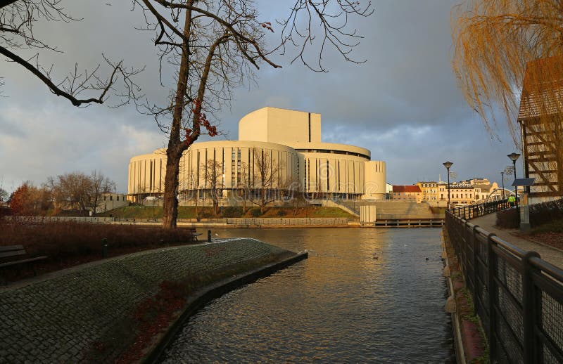 Opera Nova behind the tree stock image. Image of modern - 215880765