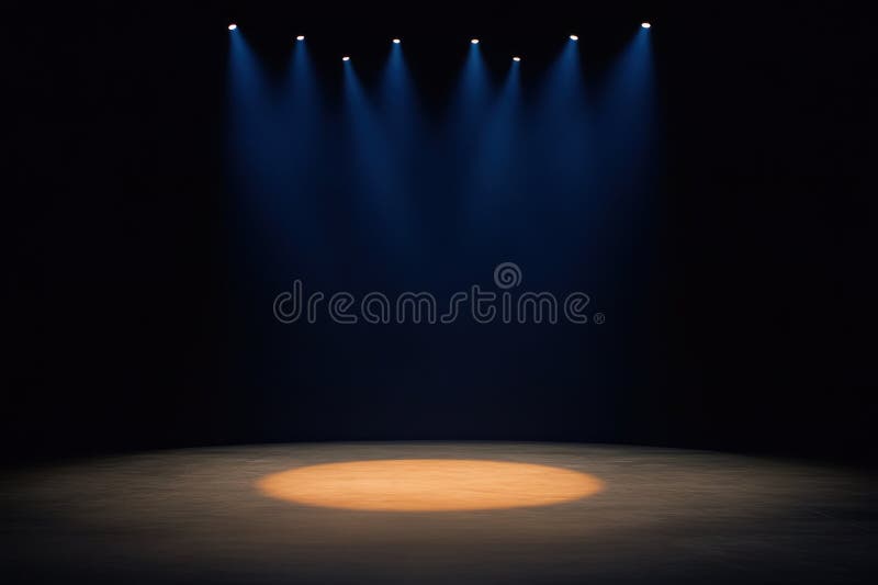 Opera Performance Stage with Bright Backdrop and Illuminated Spotlight ...