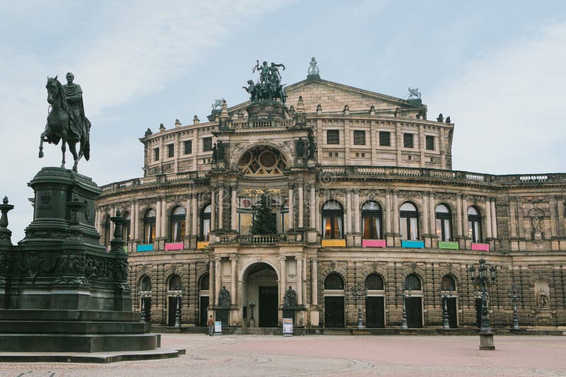 Opera Semper in Dresden in Germany. Stock Image - Image of sculpture ...
