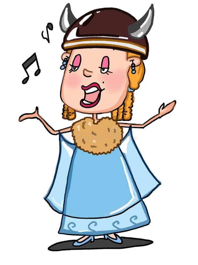 Opera Singer Illustration Drawing Cartoon and White Background Stock ...