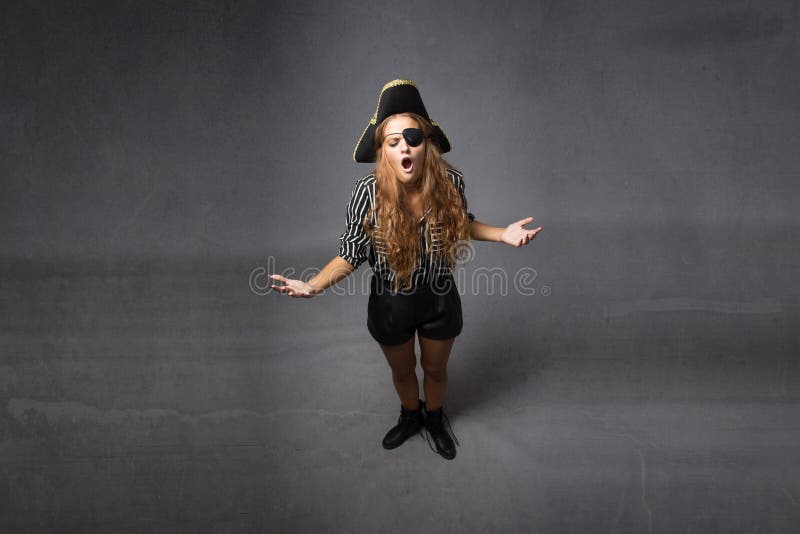 Opera Singer with Pirate Costume Stock Photo - Image of carnival, hobby ...