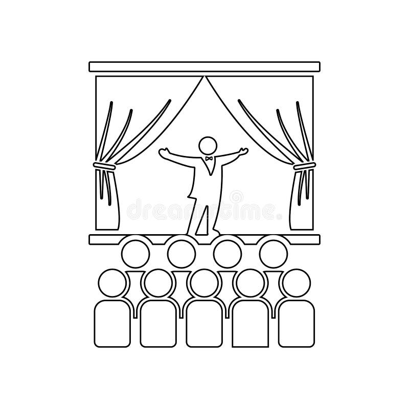 Opera Singer on Stage Icon. Element of Theater and Art Illustration ...