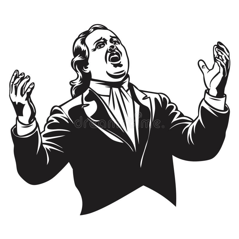 Opera Singer Vector Illustration Expressive Performance Art Design ...