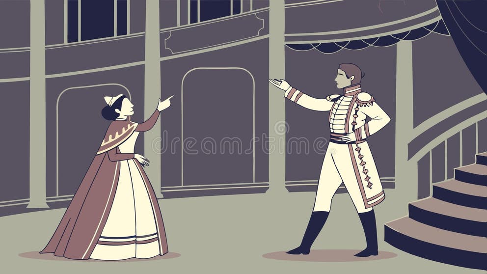 Opera Singers on Stage, Classical Performance and Vocal Art Vector ...