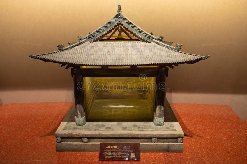 Opera Stage in Er-lang Miao Temple Model in the Shanxi Museum Editorial ...