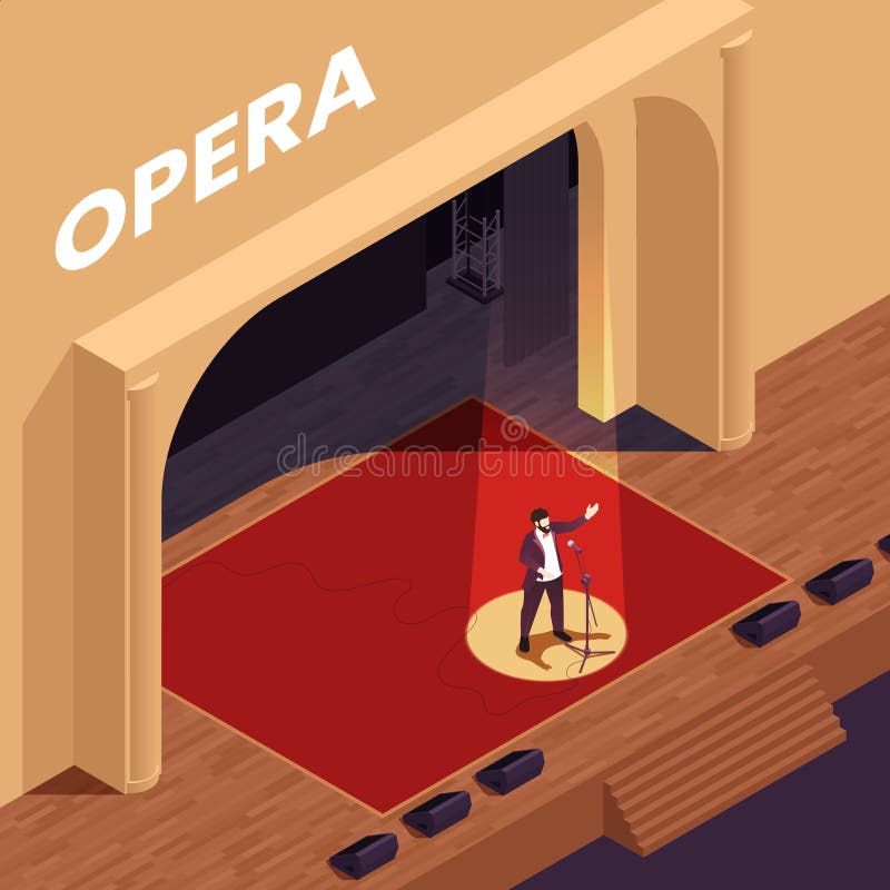 Opera Theatre Isometric Poster Stock Vector - Illustration of ...