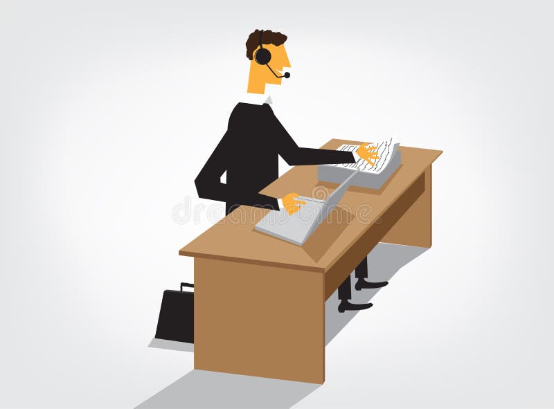 Operador ilustración del vector. Ilustración de actitud - 23677668