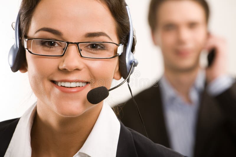 Operador responsável imagem de stock. Imagem de fêmea - 5295157