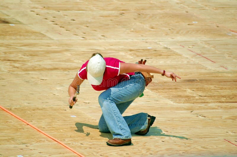 Operaio Di Costruzione Della Giovane Donna Fotografia Stock - Immagine ...