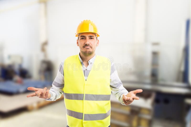 Operaio Perplesso Che Chiede Gesto Fotografia Stock - Immagine di ...