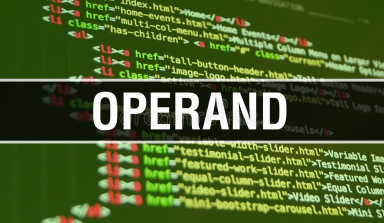 Operand Concept Illustration Using Code for Developing Programs and App. Operand Website Code ...