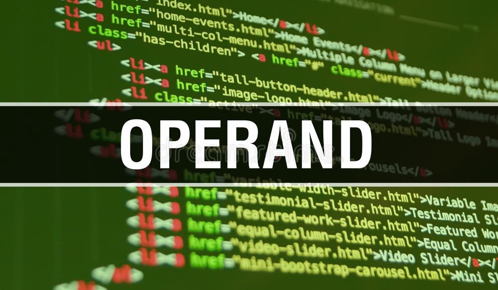 Operand Concept Illustration Using Code for Developing Programs and App. Operand Website Code ...