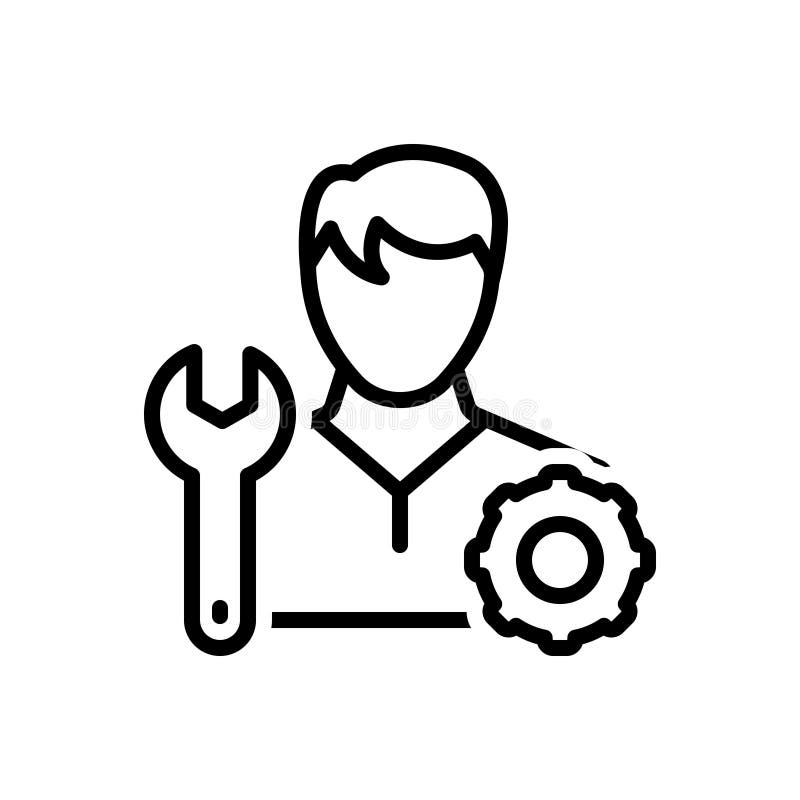 Black Line Icon for Operate, Work and Manage Stock Vector ...