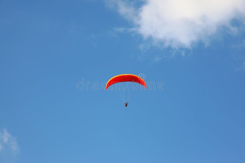 The operated red parachute stock photo. Image of outdoors - 173580020