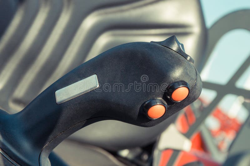 Operating Control Panels or Levers with Buttons in Forklift or Other ...