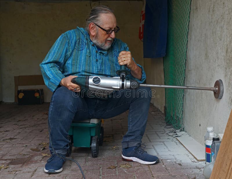 Operating a Heavy Jackhammer Stock Photo - Image of blade, people ...