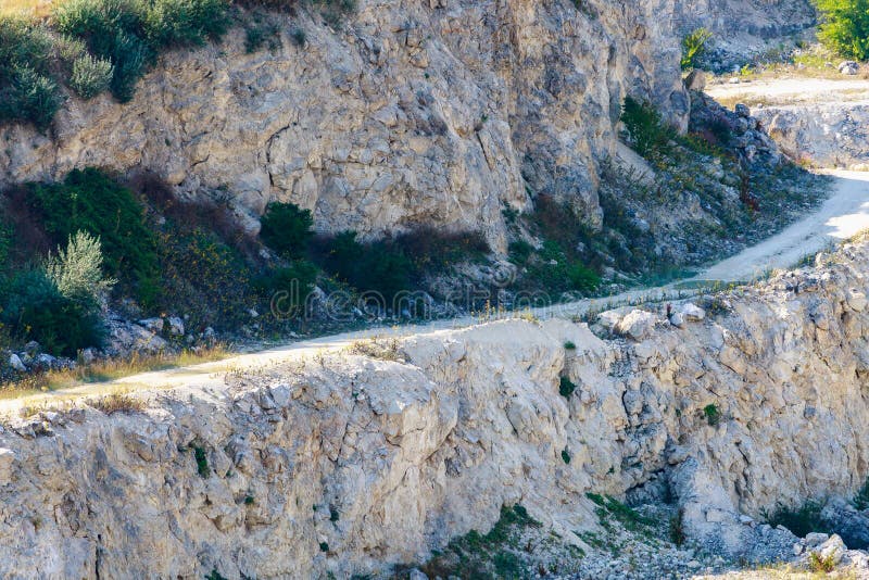 The Operating Huge Quarry for the Extraction of Stone. Natural ...