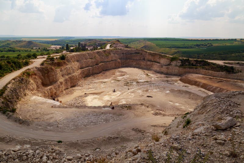 The Operating Huge Quarry for the Extraction of Stone. Natural ...