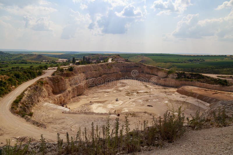 The Operating Huge Quarry for the Extraction of Stone. Natural ...