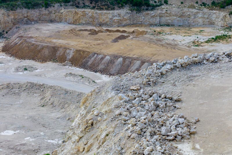 The Operating Huge Quarry for the Extraction of Stone. Natural ...