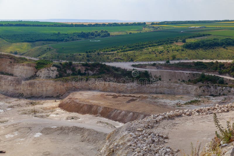 The Operating Huge Quarry for the Extraction of Stone. Natural ...