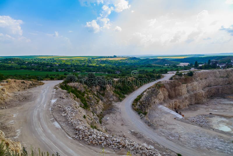 The Operating Huge Quarry for the Extraction of Stone. Natural ...