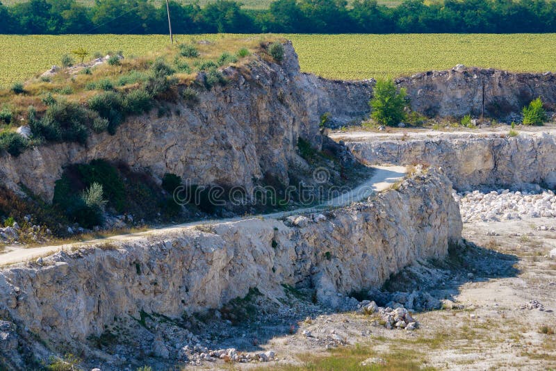 The Operating Huge Quarry for the Extraction of Stone. Natural ...