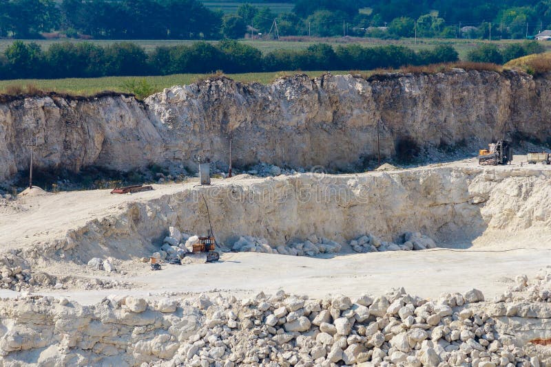 The Operating Huge Quarry for the Extraction of Stone. Natural ...