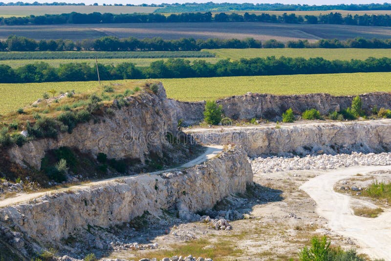 The Operating Huge Quarry for the Extraction of Stone. Natural ...