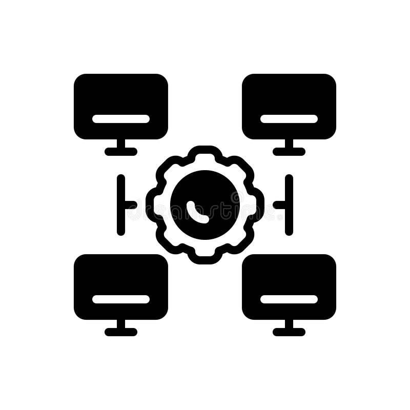 Black Solid Icon for Operating, System and Setting Stock Illustration ...