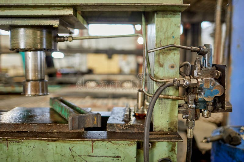 Operating Industrial Machine in Engineering Workshop Stock Image ...