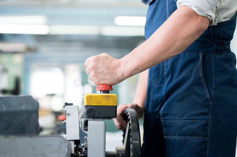 Operating Machine with Remote Control Stock Photo - Image of factory ...