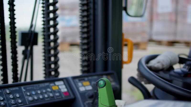 Operating Machine Vehicle from Interior View Heavy Industry Equipment ...