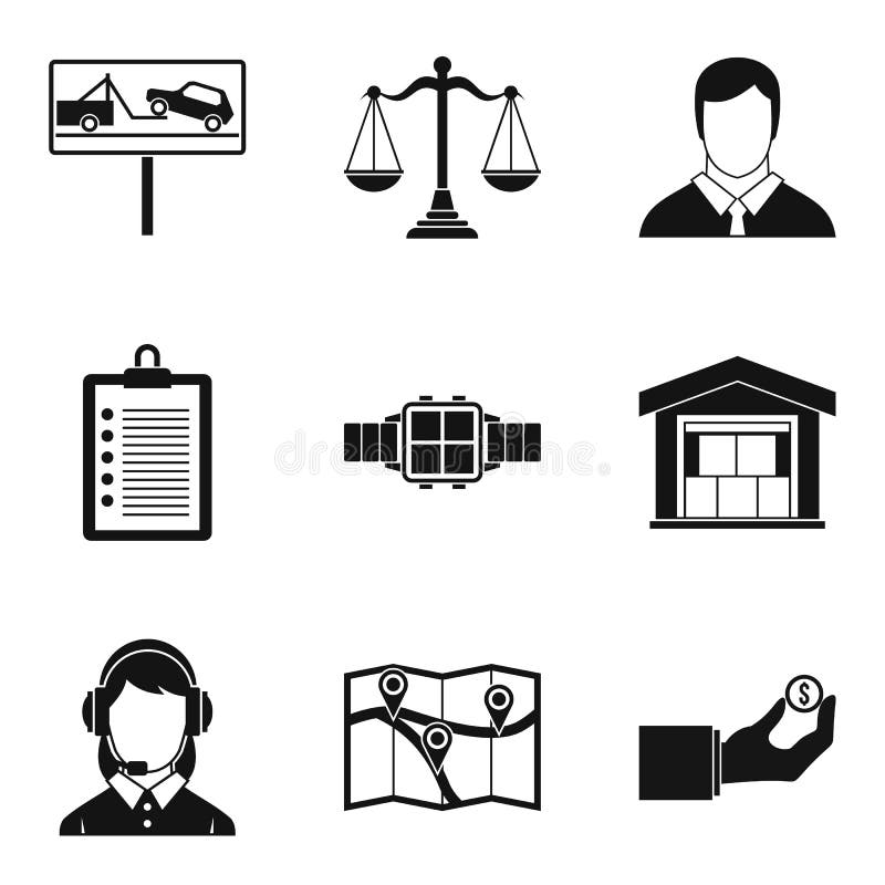 Operating Mode Icons Set, Simple Style Stock Vector - Illustration of ...