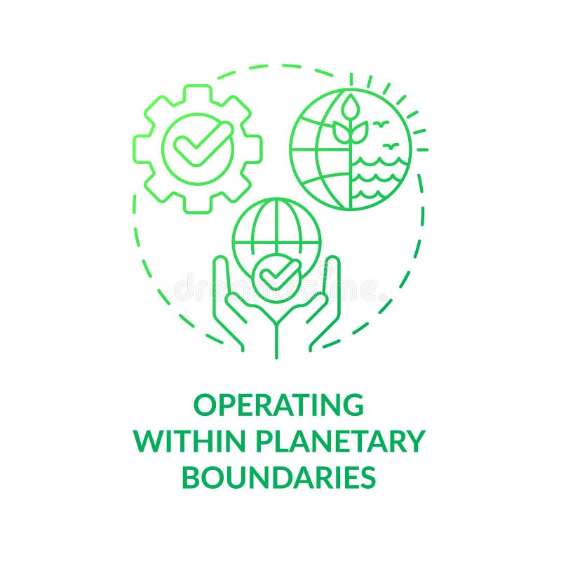 Operating within Planetary Boundaries Green Gradient Concept Icon Stock ...