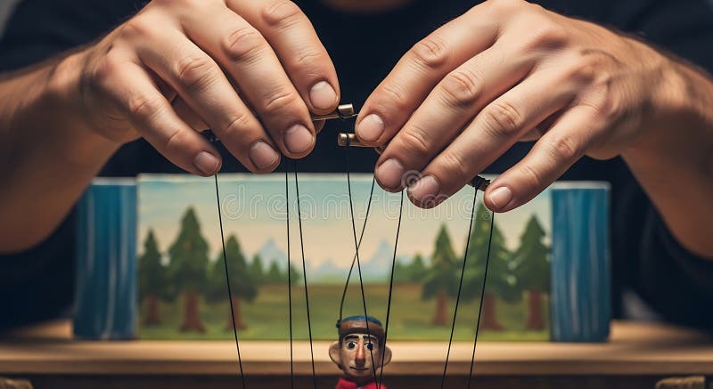 AI Puppet Master stock illustration. Illustration of digital - 383128881