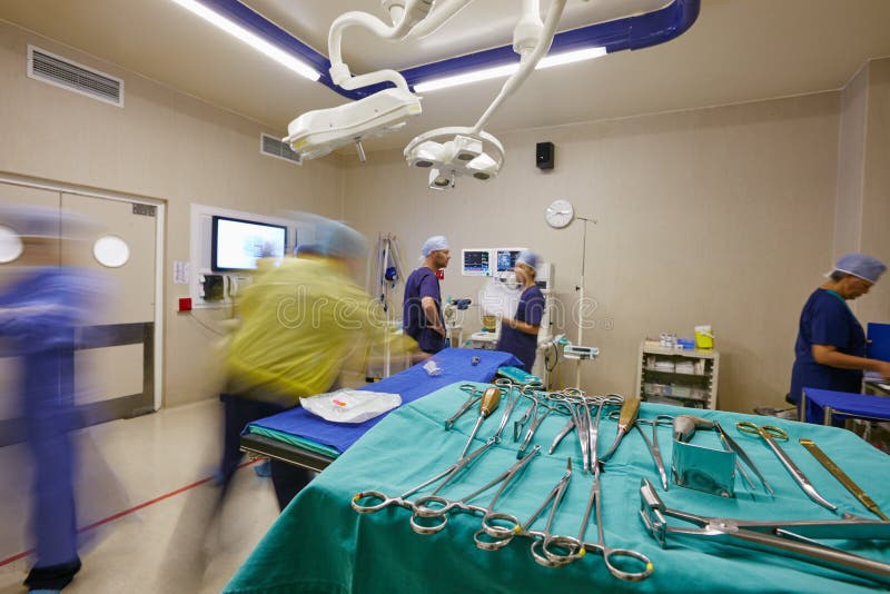 The Operating Room is All Set for a Successful Surgery. a Team of ...