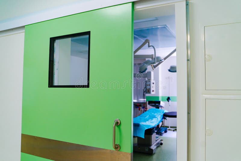 Operating Room Doors. Modern Surgical Clinic Stock Photo - Image of ...