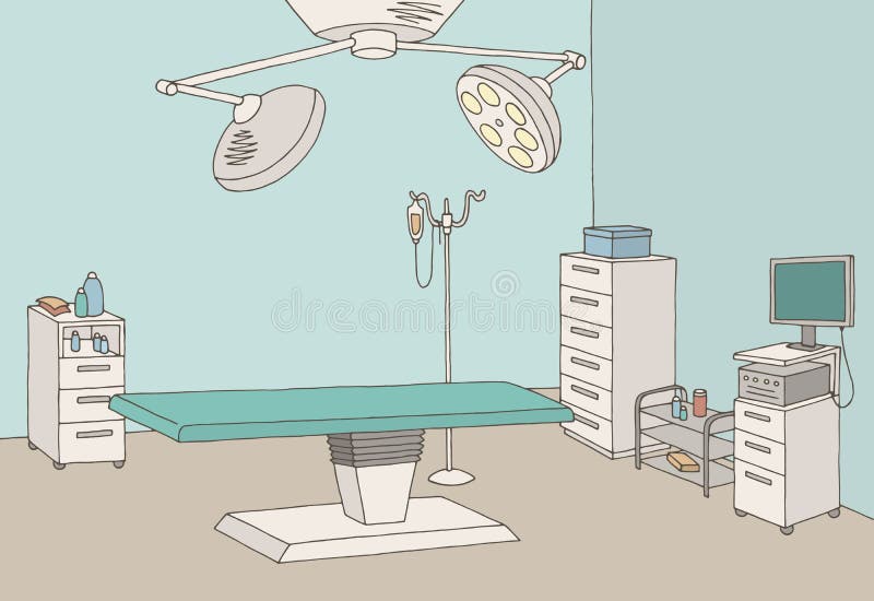 Operating Room Graphic Color Interior Sketch Illustration Vector Stock ...