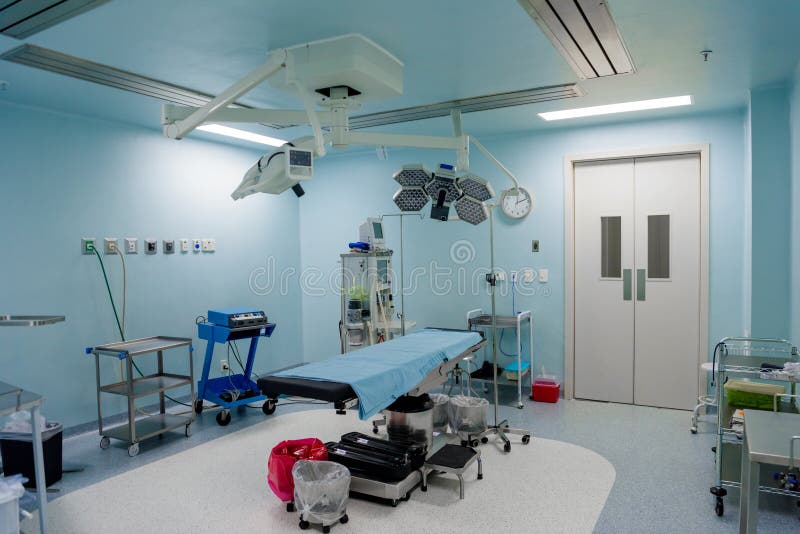 The Operating Room in the Hospital with All the Equipment in White and ...