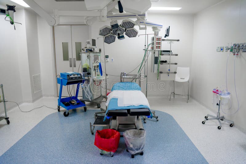 The Operating Room in the Hospital with All the Equipment in White and ...