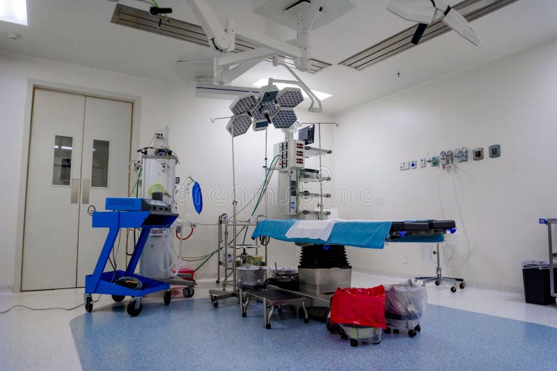 The Operating Room in the Hospital with All the Equipment in White and ...