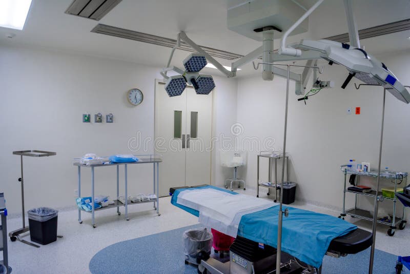 The Operating Room in the Hospital with All the Equipment in White and ...