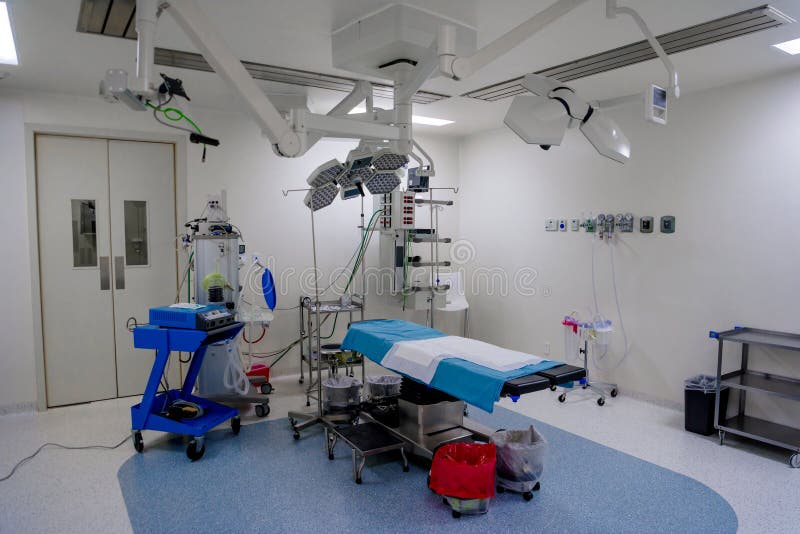 The Operating Room in the Hospital with All the Equipment in White and ...