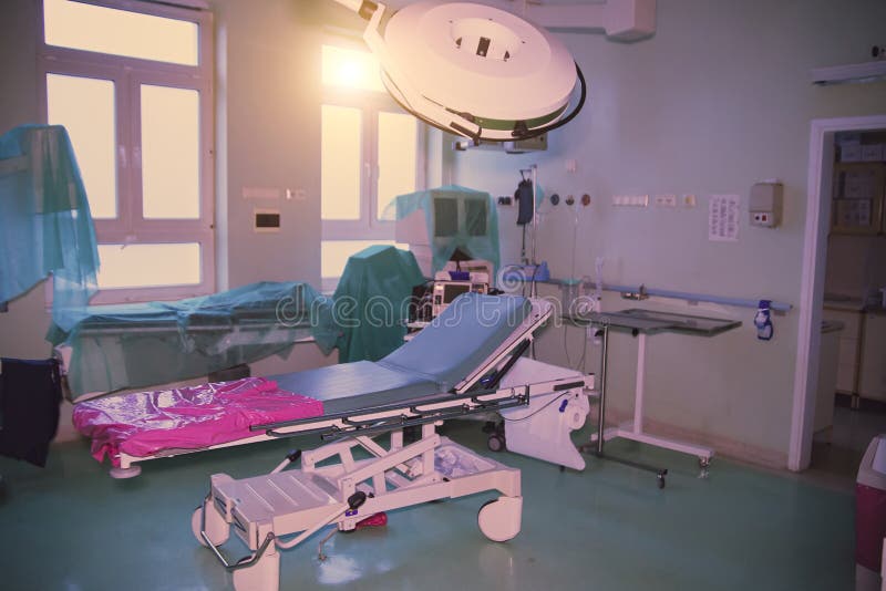 Operating Room in Hospital with Equipment Stock Photo - Image of ...