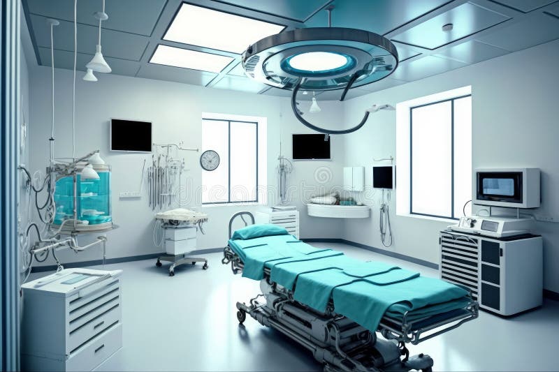 An Operating Room with an Operating Bed Stock Illustration ...