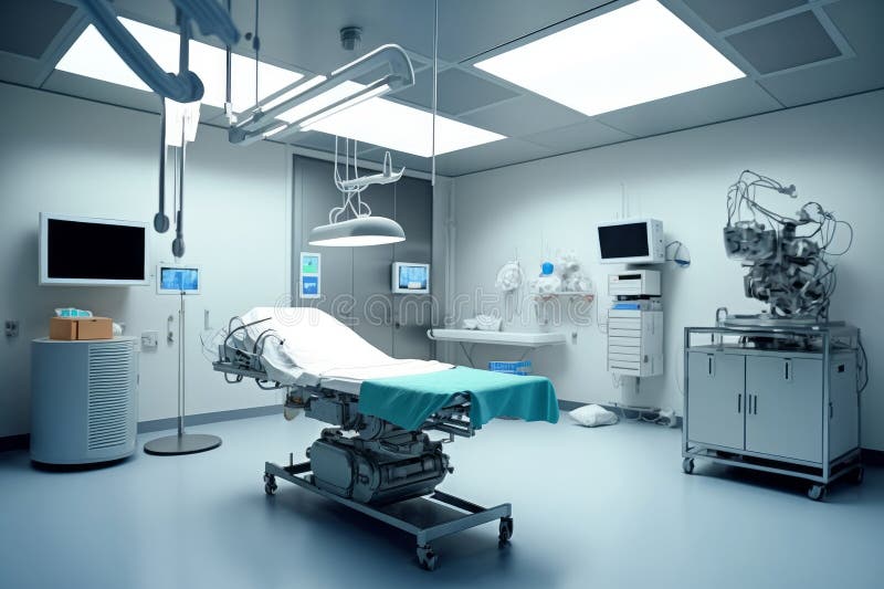 An Operating Room with an Operating Bed Stock Illustration ...