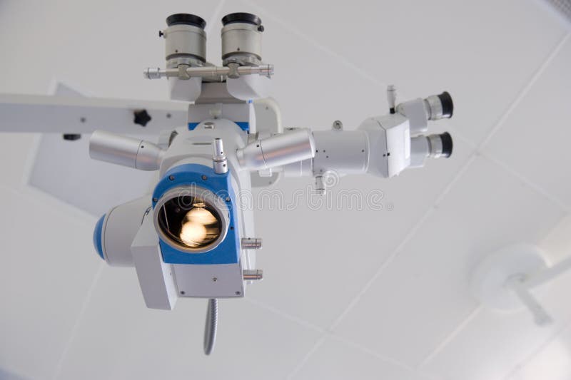 Operating Microscope Close-up. Sterile Operating Room in a Veterinary ...